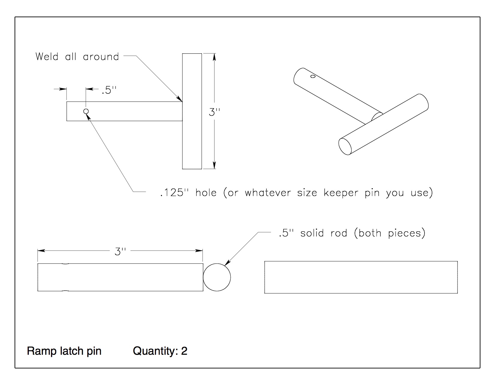 Red Wing Steel Works 5x8 utility trailer plans ramp latch pin - Red ...